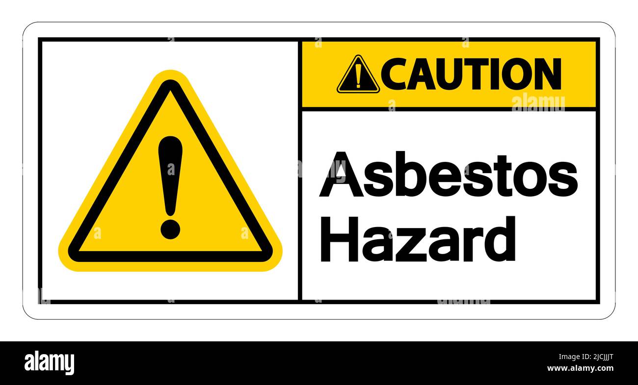 Caution Asbestos Hazard Symbol Sign On White Background Stock Vector ...