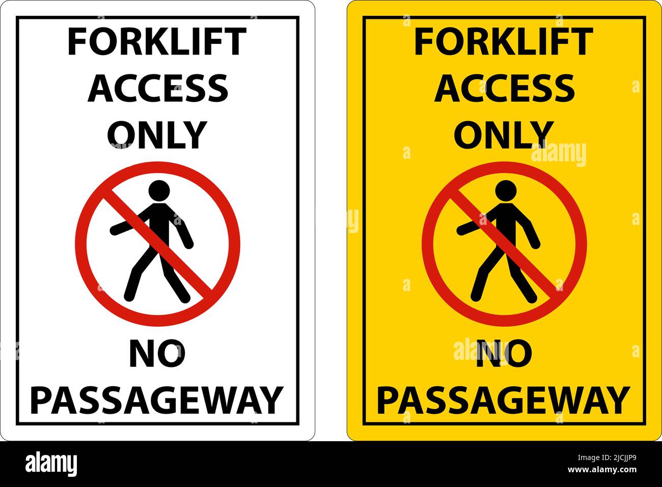 2-Way Forklift Access Only Sign On White Background Stock Vector Image ...