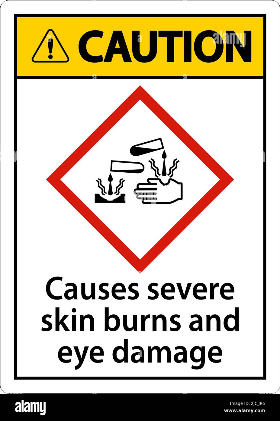 Caution Causes Severe Skin Burns Eye Damage GHS Sign Stock Vector Image ...