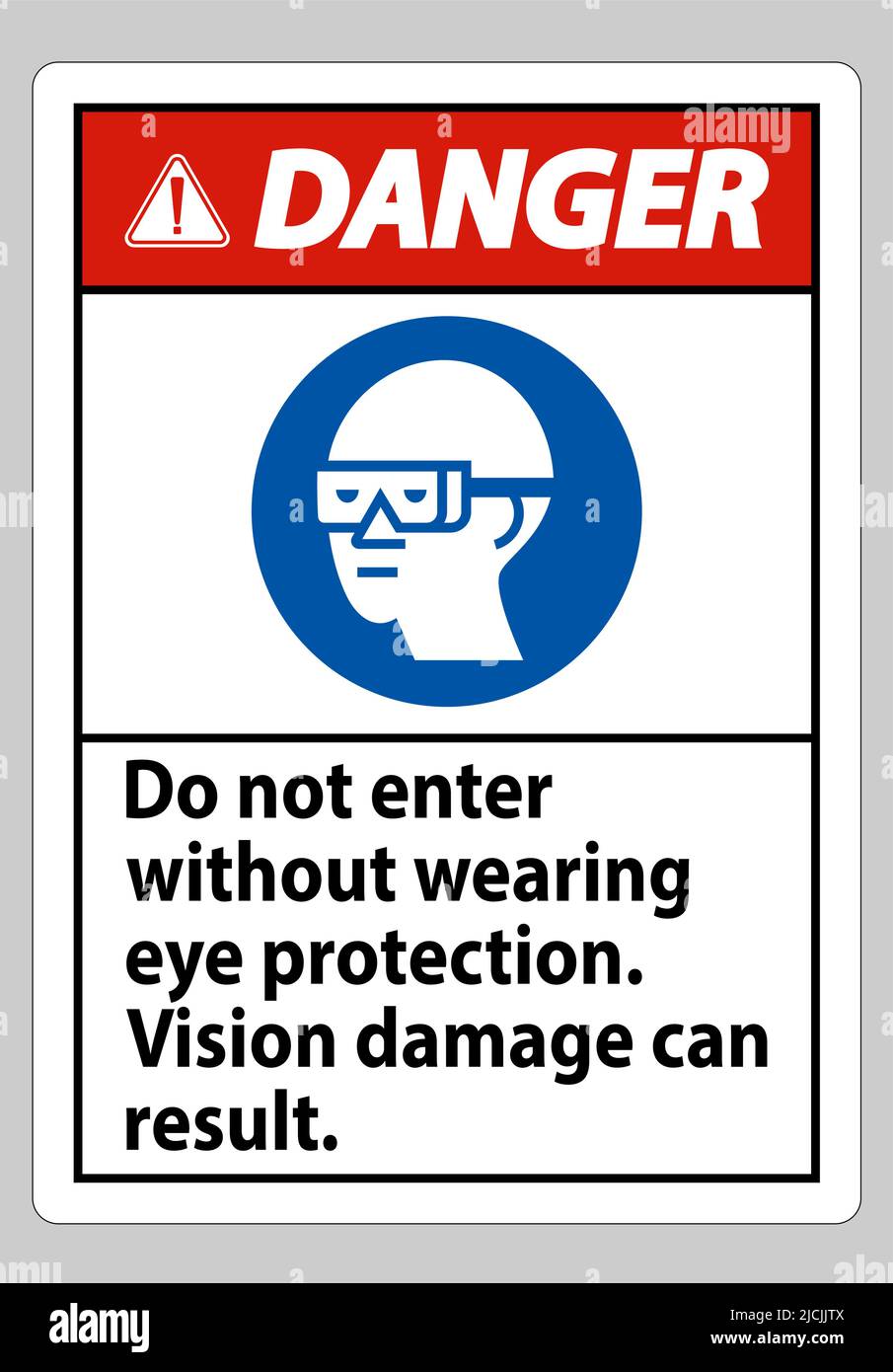 Danger Sign Do Not Enter Without Wearing Eye Protection,Vision Damage ...