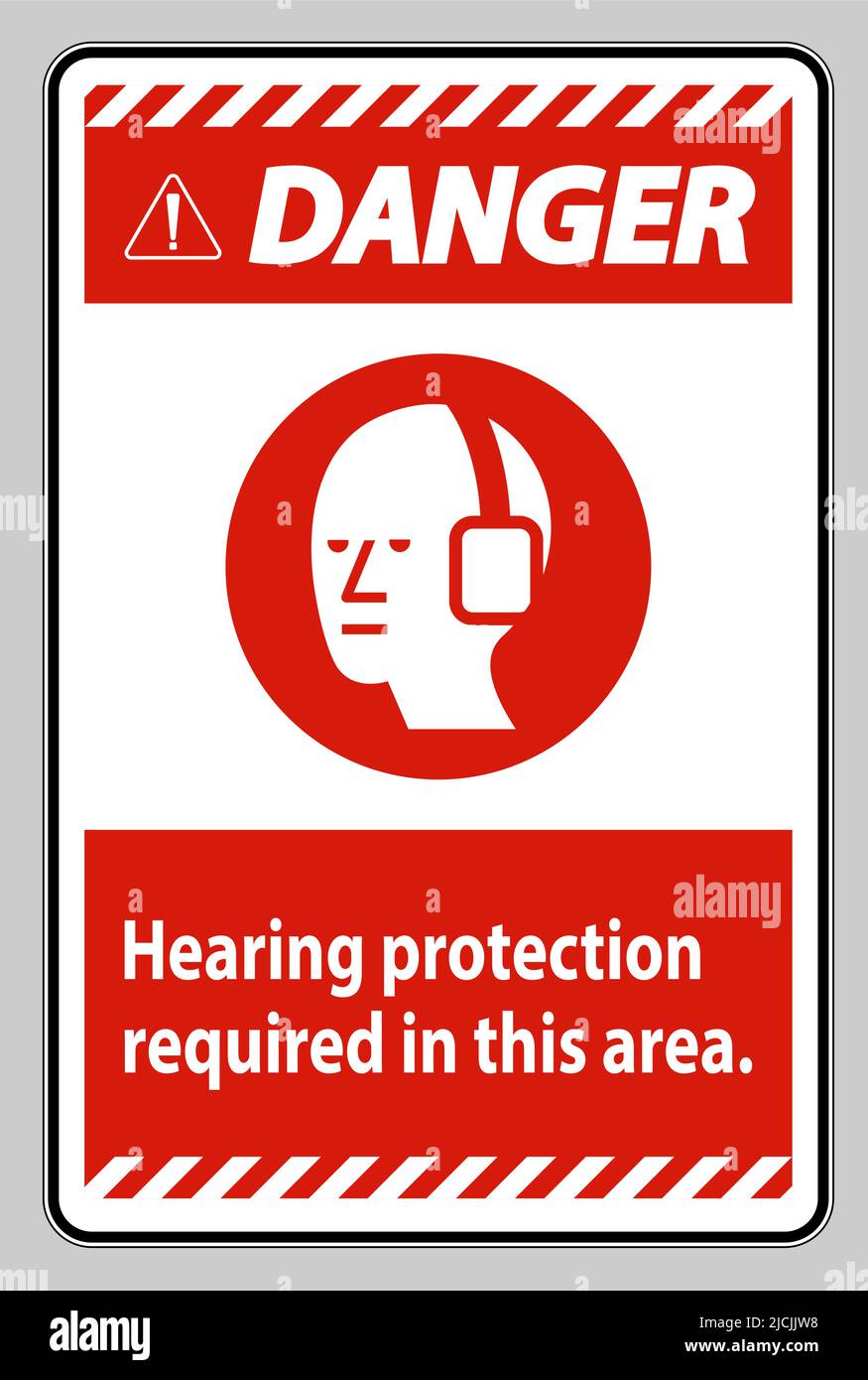 Danger Ppe Sign Hearing Protection Required In This Area With Symbol