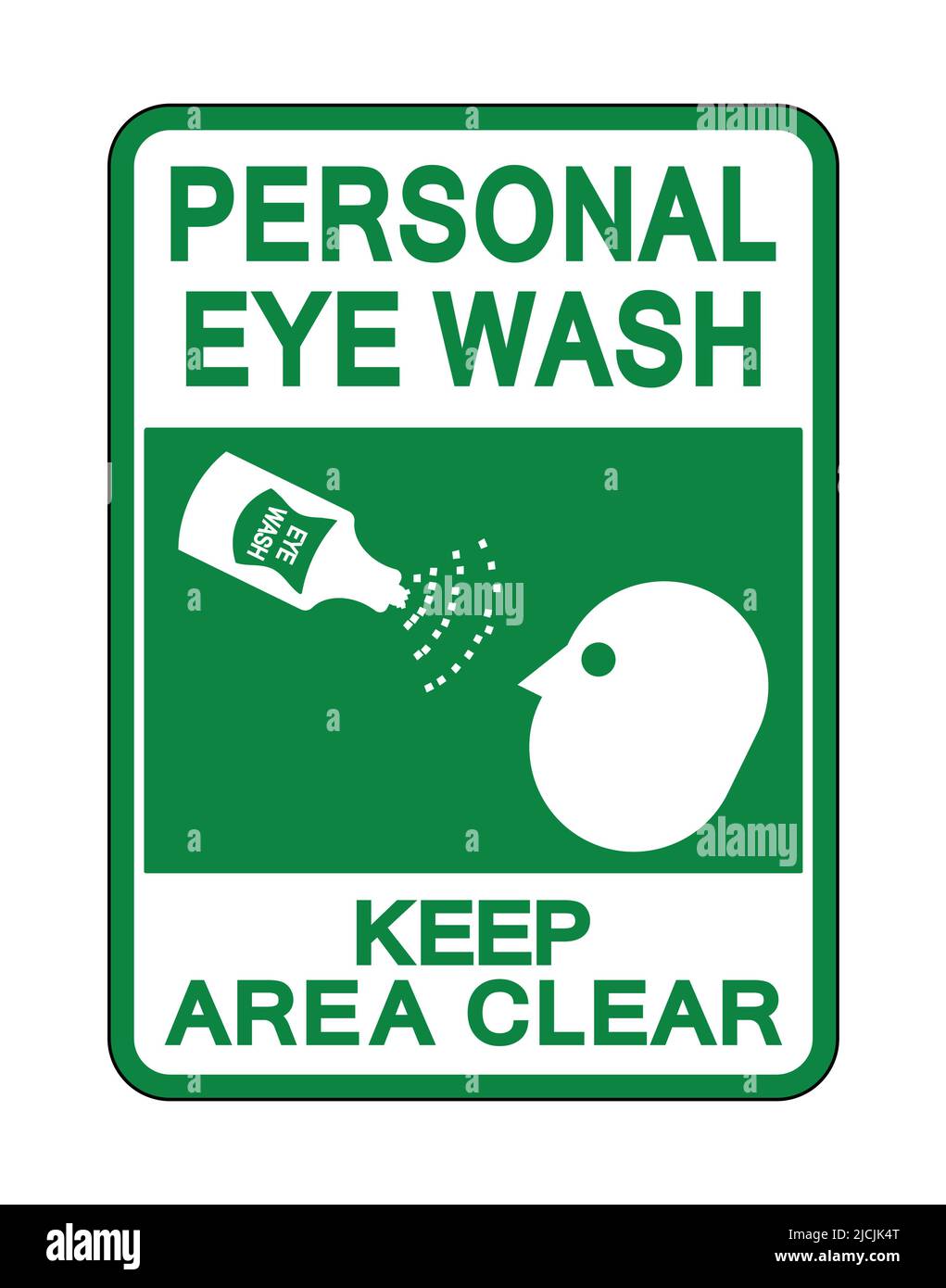 Personal Eye Wash Keep Area Clear Sign Isolate On White Background ...