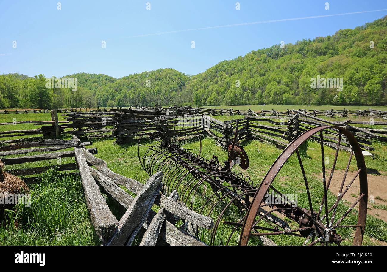 The old hay rake hi-res stock photography and images - Alamy