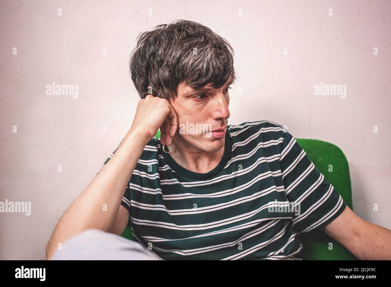 The Italian singer Bugo (real name Cristian Bugatti) poses backstage ...