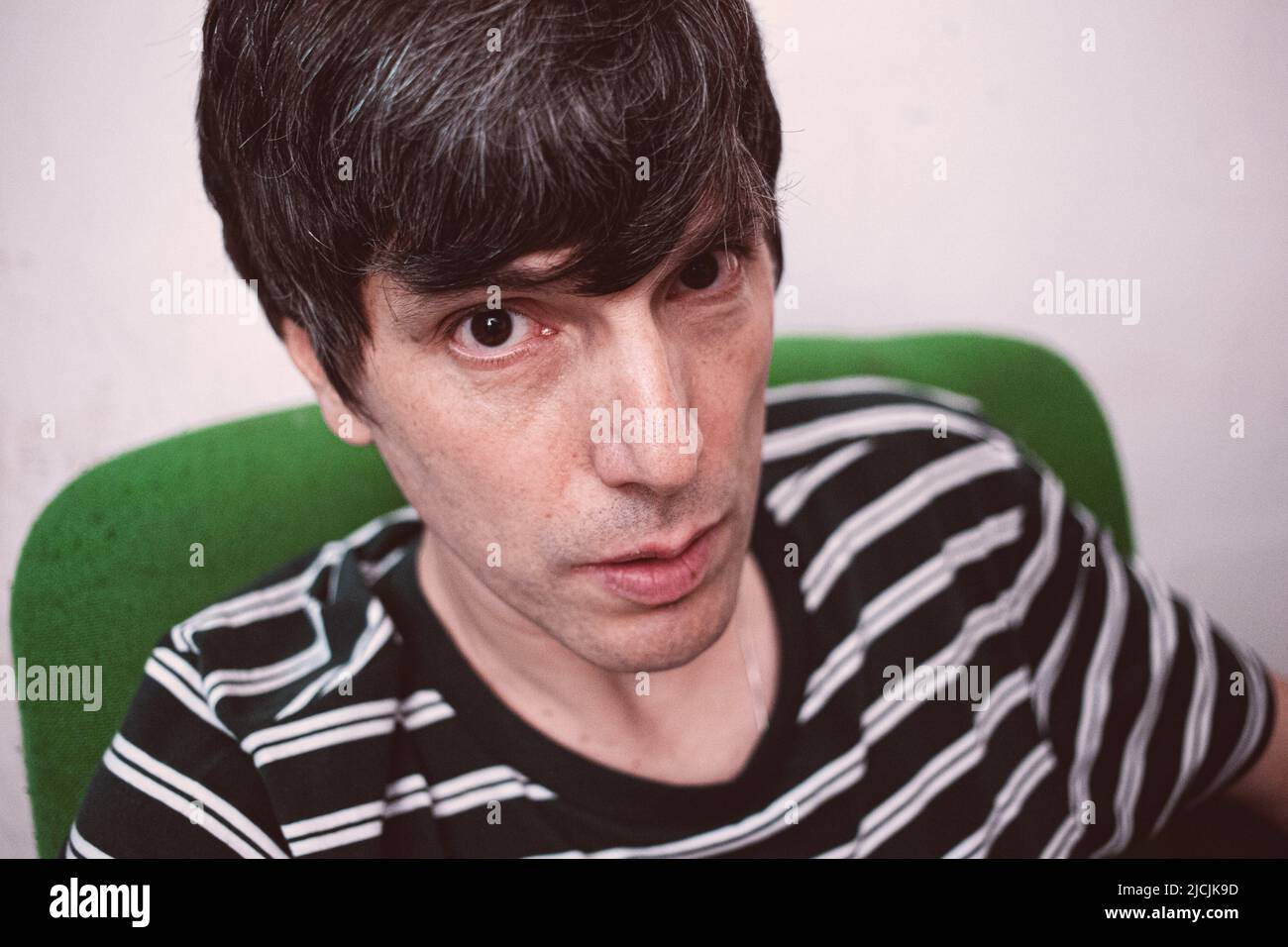 The Italian singer Bugo (real name Cristian Bugatti) poses backstage ...