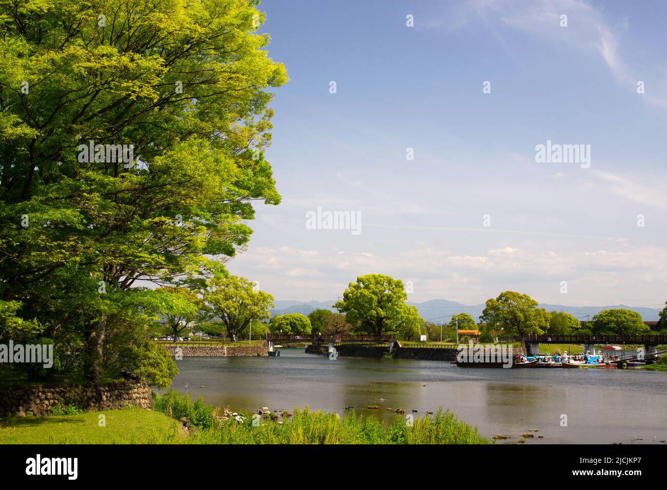 Suizenji Ezuko Park in Spring, Kumamoto Prefecture, Japan Stock Photo ...