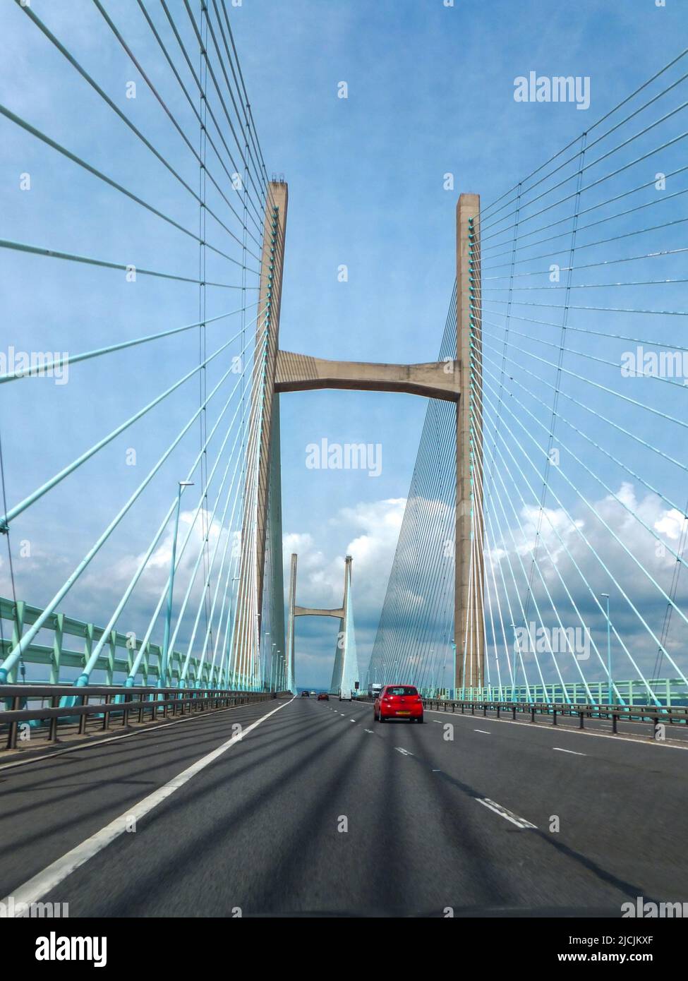 The United Kingdom's M4 Motorway crosses the Prince of Wales Bridge ...