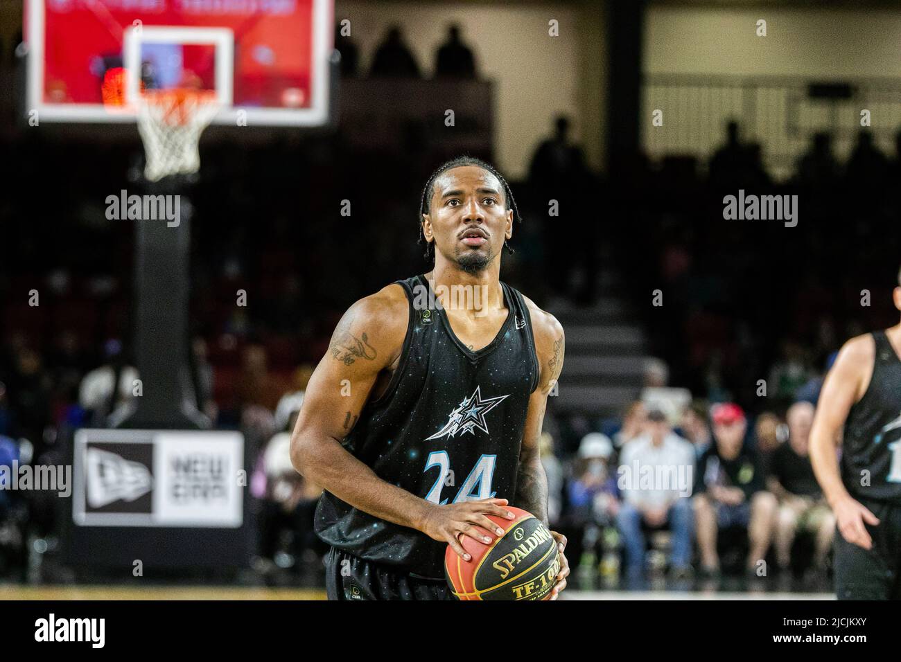 Edmonton, Canada. 12th June, 2022. Scarborough's Isiah Mike seen in ...