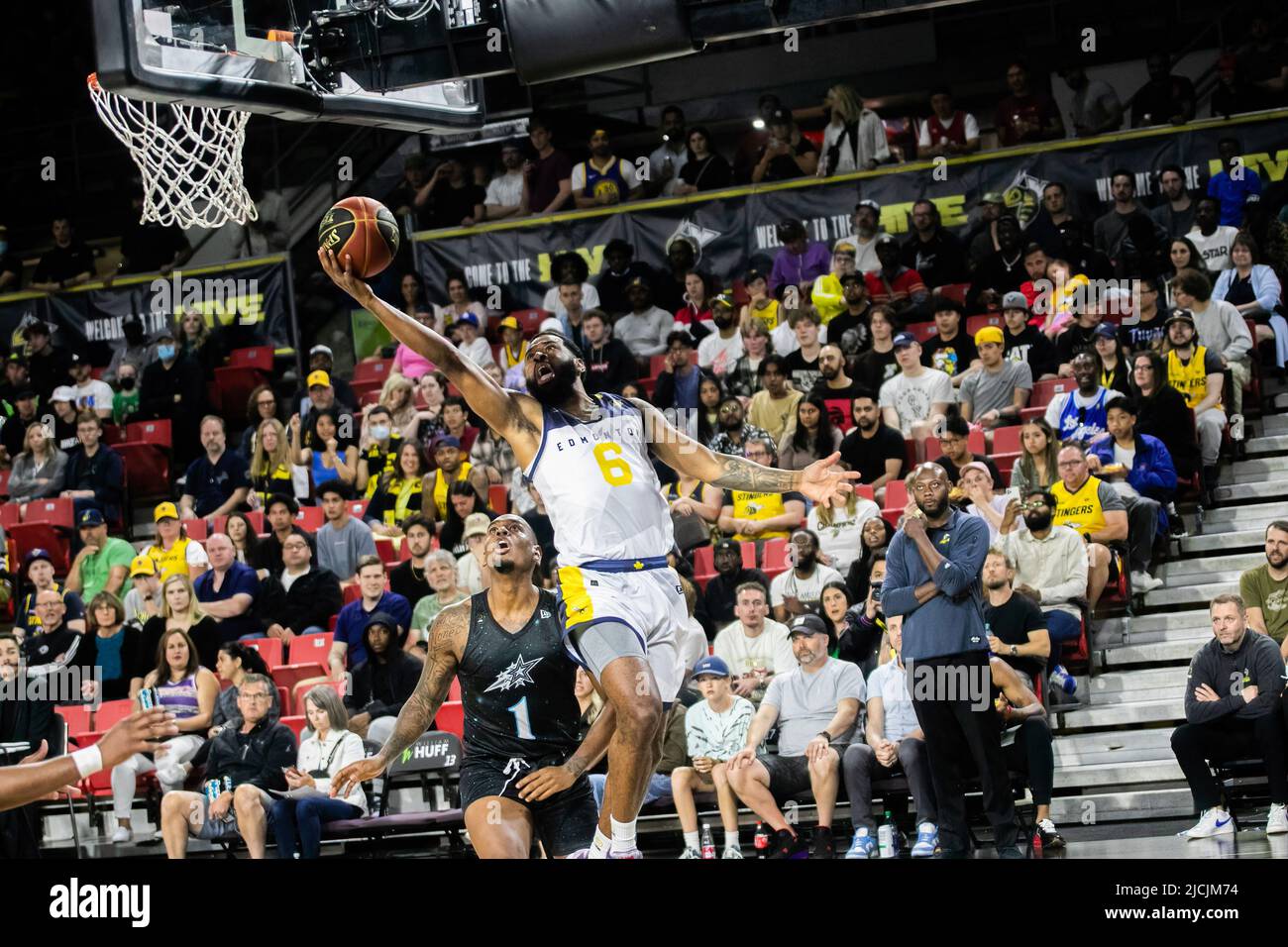 Edmonton's #6 Adika Perter-McNeilly (guard) and Scarborough's #1 Xavier ...