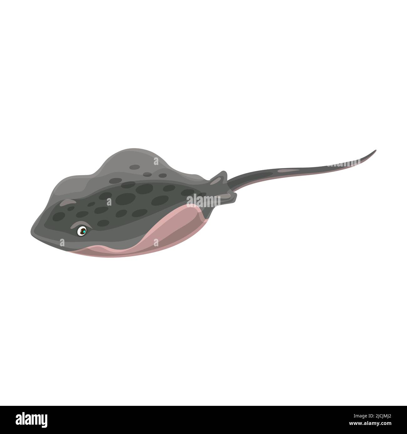 Cartoon stingray fish, underwater ramp aquatic animal. Isolated vector ...