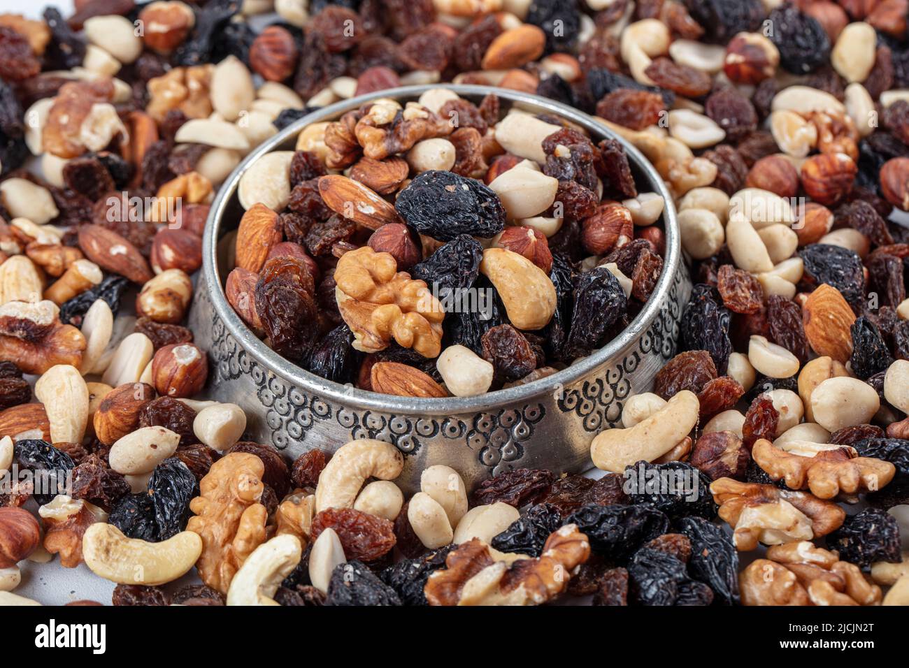Mixed nuts. Background of various nuts (almond, cashew, hazelnut ...