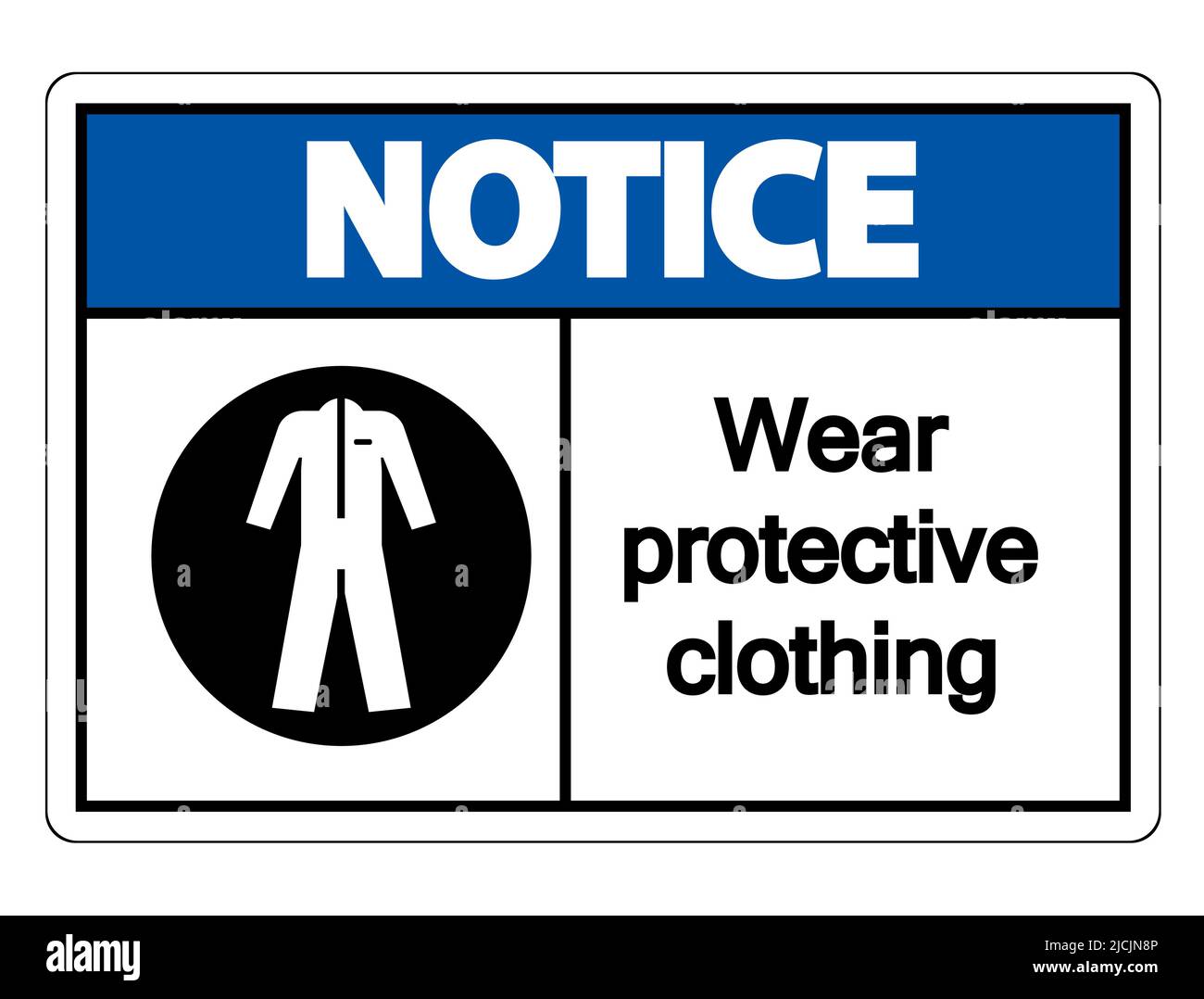 Notice Wear protective clothing sign on white background,vector ...