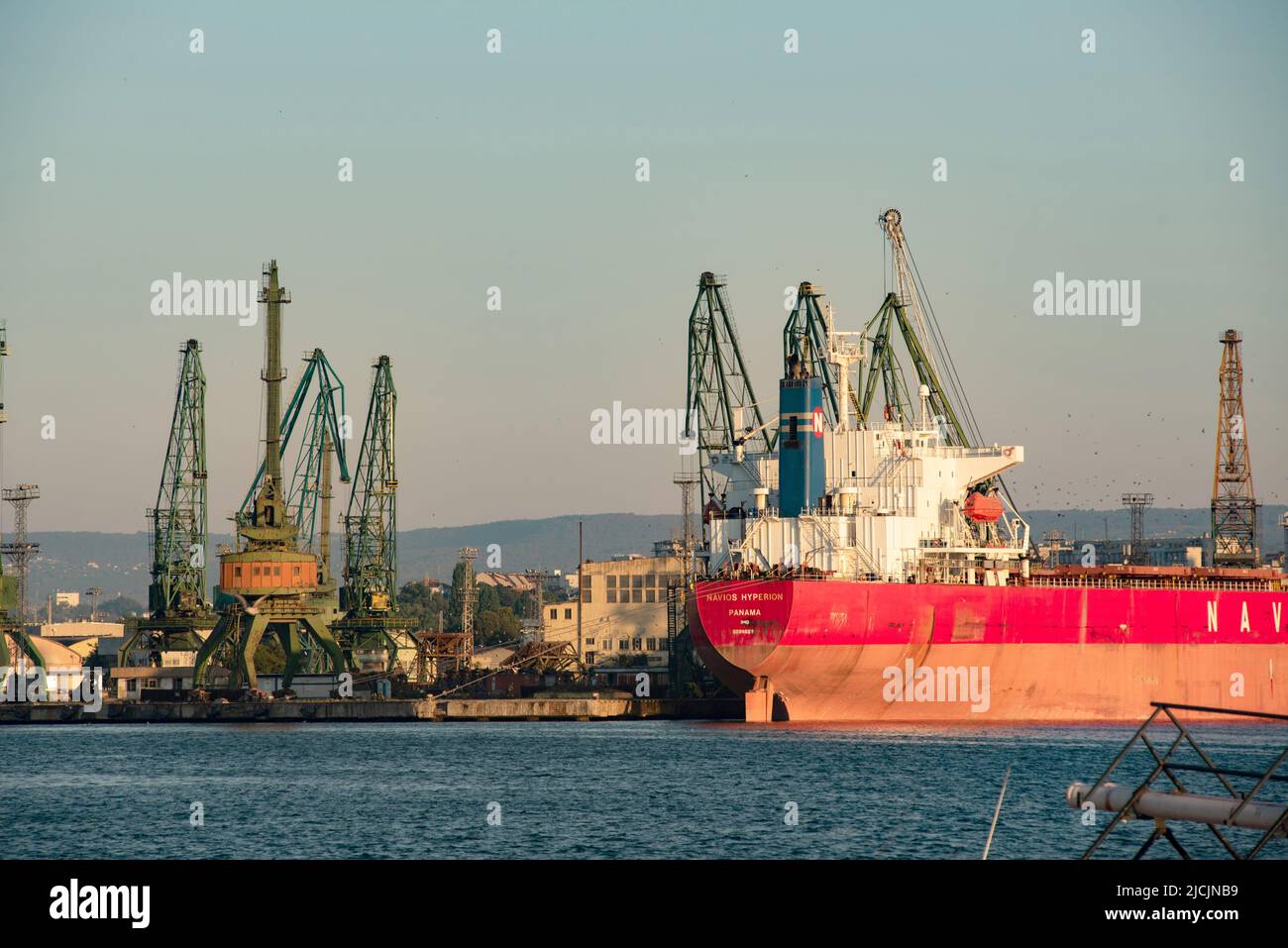 Navios maritime shipping company owned vessel moored at Varna Port ...