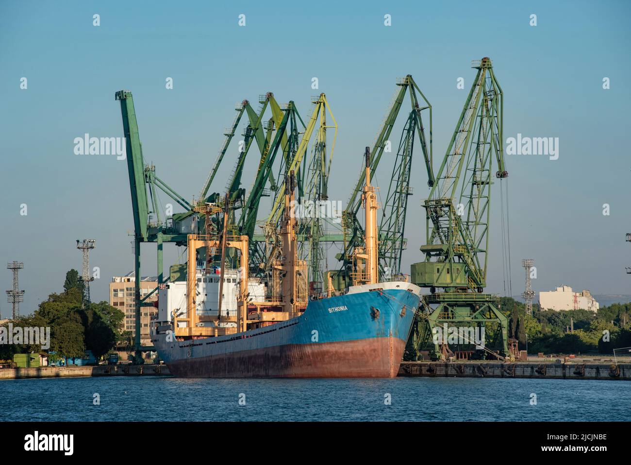 The Sithonia container ship moored at Varna Port Stock Photo - Alamy