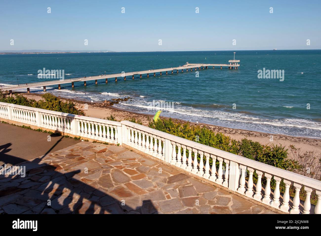 The iconic landmark of Burgas Pier, the Sea Garden near the Port of ...