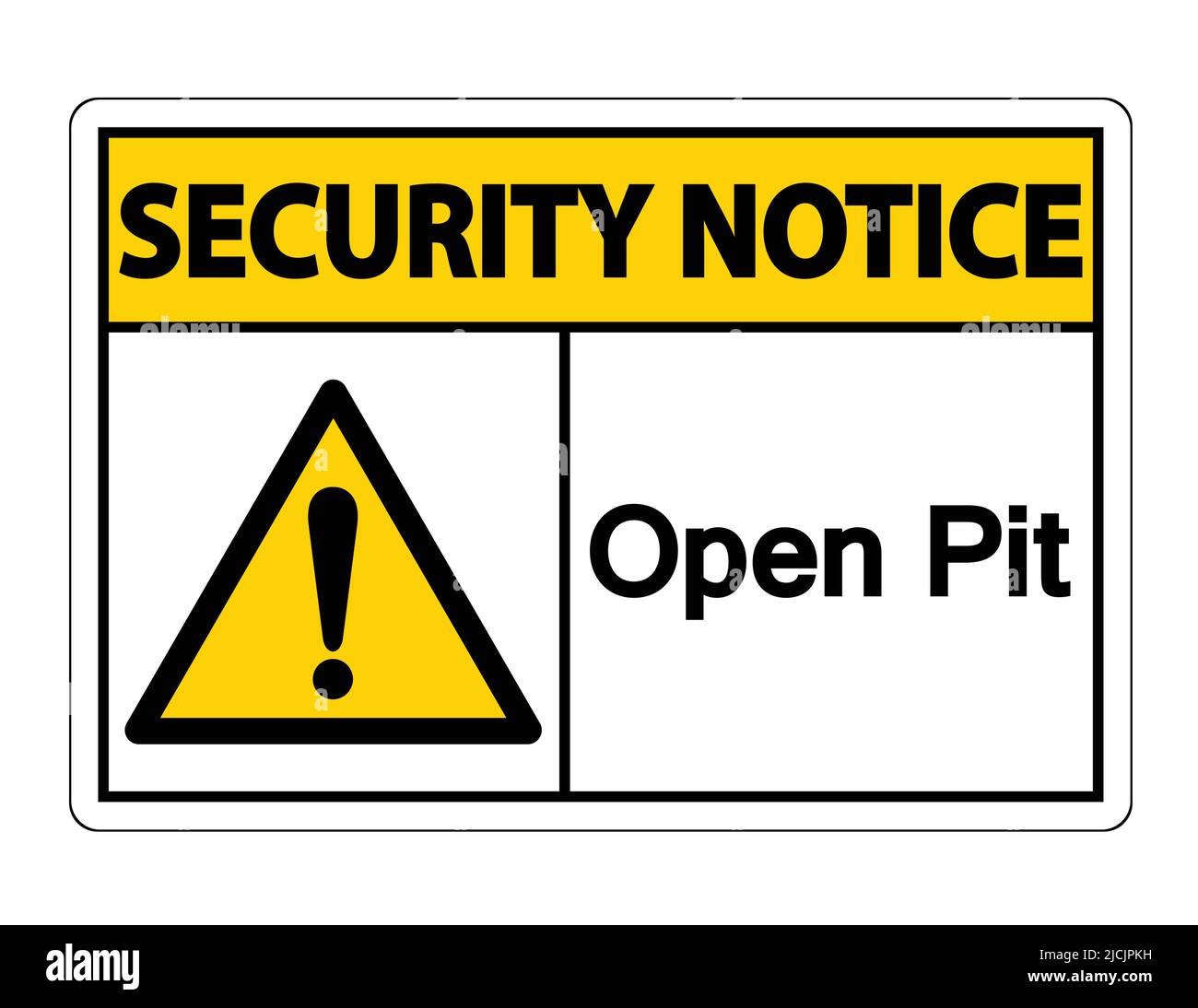 Security Notice Open Pit Symbol Sign On White Background,Vector ...