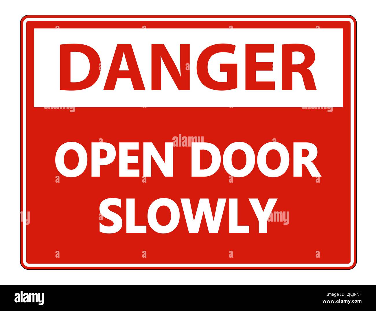 Danger Open Door Slowly Wall Sign on white background,vector ...