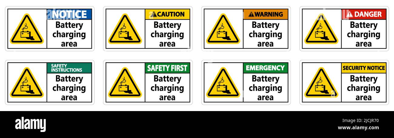 Battery charging area Sign on white background Stock Vector Image & Art ...