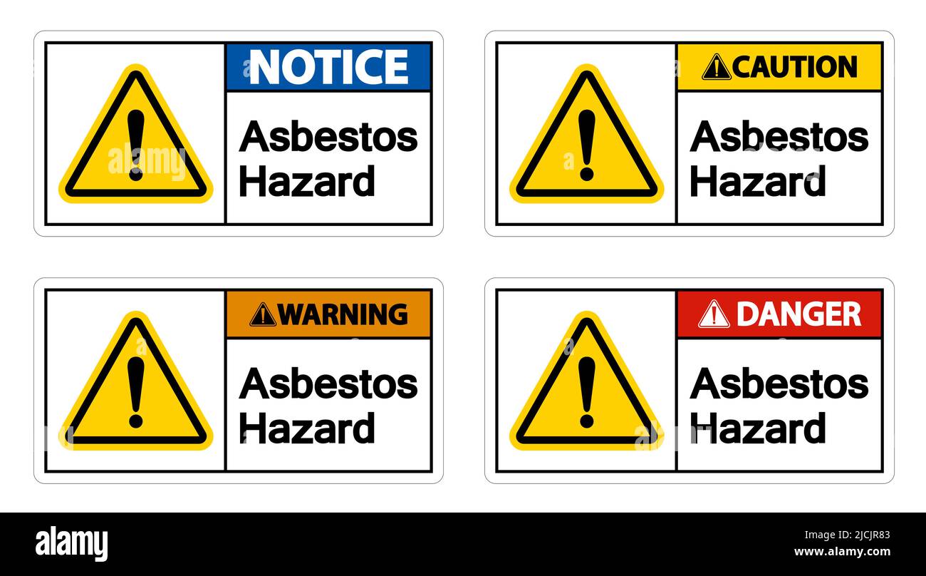 Caution Asbestos Hazard Symbol Sign On White Background Stock Vector ...