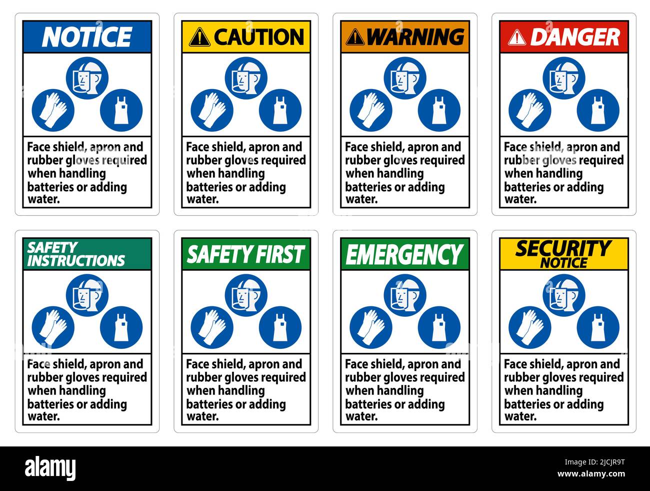 Face Shield, Apron And Rubber Gloves Required When Handling Batteries ...