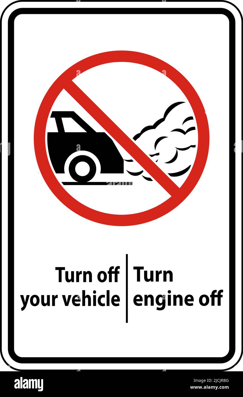 Turn Engine Off Sign On White Background Stock Vector Image & Art - Alamy