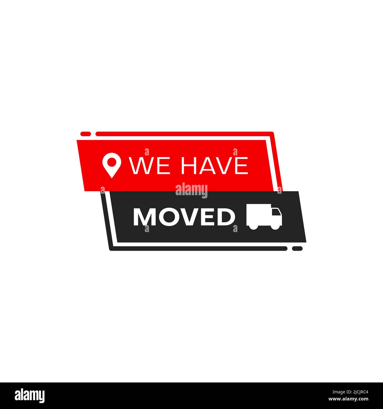 We have moved icon or sign with moving service truck and location pin ...