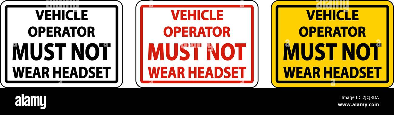 Must Not Wear Headset Label Sign On White Background Stock Vector Image ...