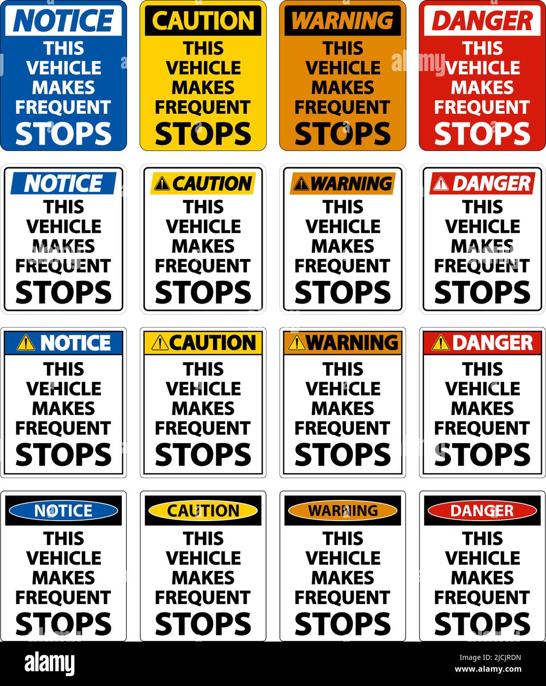 This Vehicle Makes Frequent Stops Label Sign On White Background Stock ...