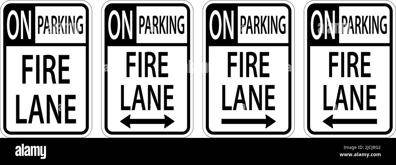 No Parking Fire Lane Sign On White Background Stock Vector Image & Art ...