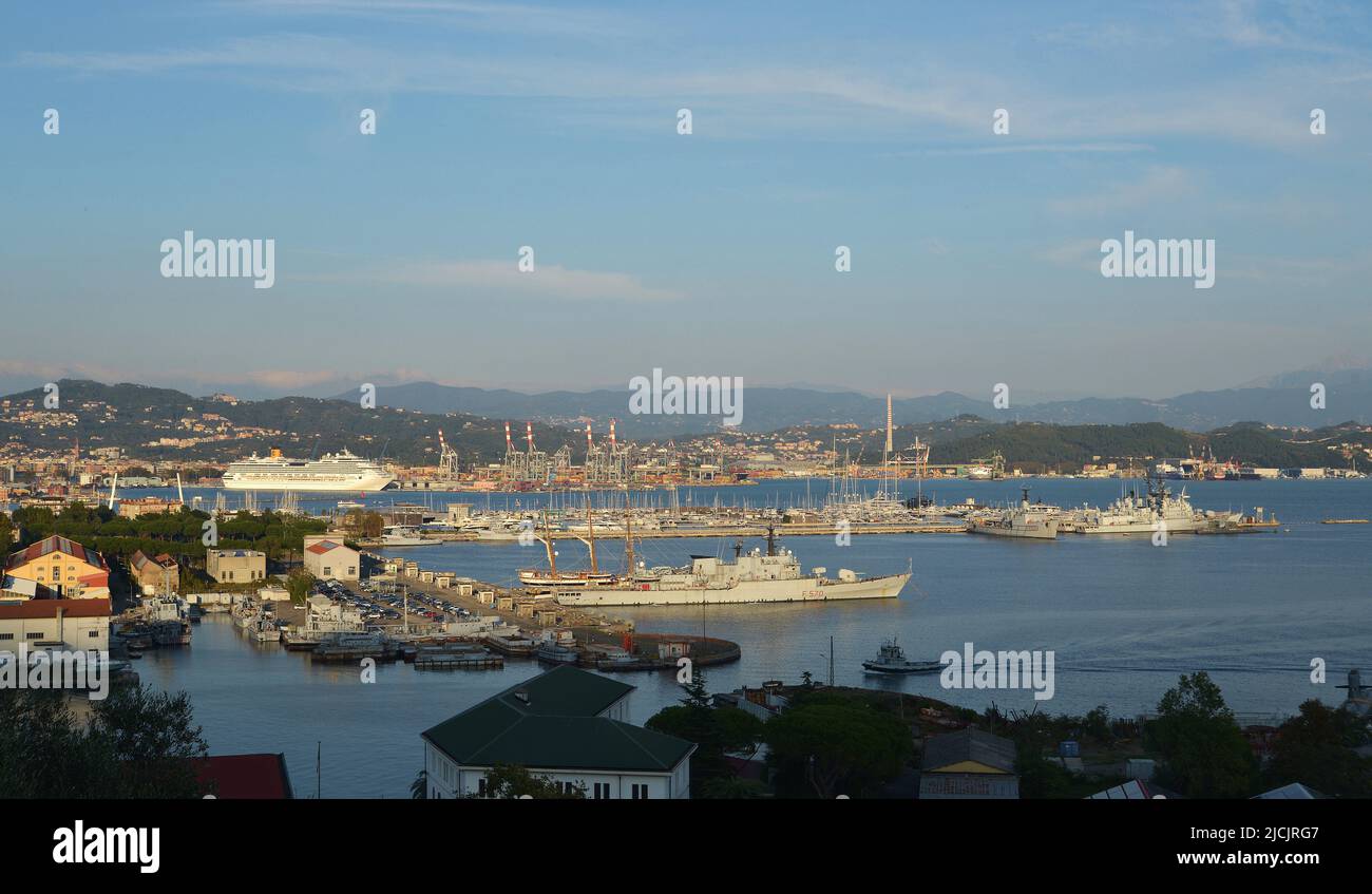 La Spezia naval base of the Italian military navy in Italy Stock Photo ...