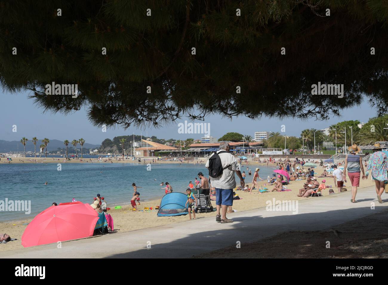 Mourillon beaches in Toulon in summer Stock Photo - Alamy