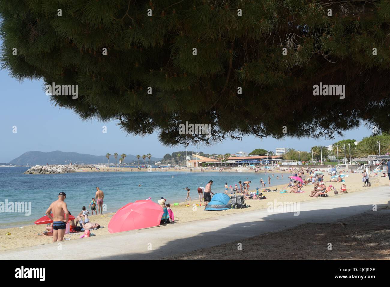 Mourillon beaches in Toulon in summer Stock Photo - Alamy