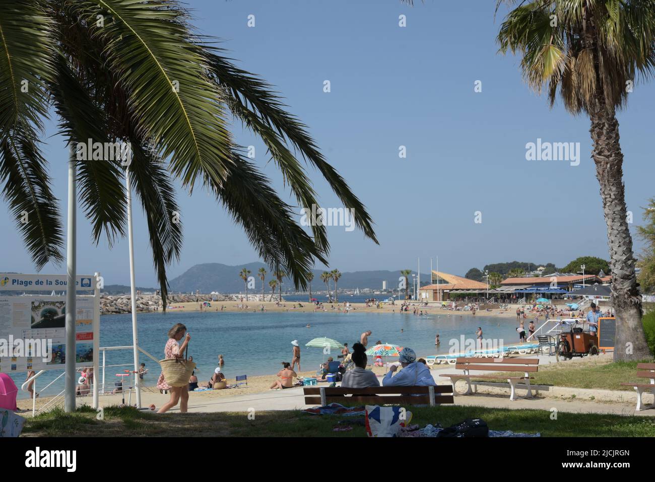 Mourillon beaches in Toulon in summer Stock Photo - Alamy