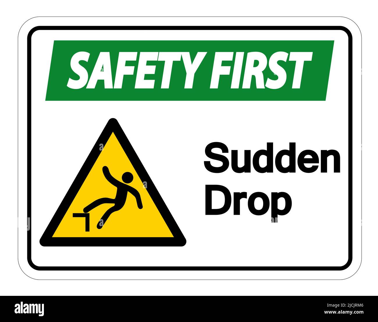 Safety first Sudden Drop Symbol Sign On White Background,Vector ...