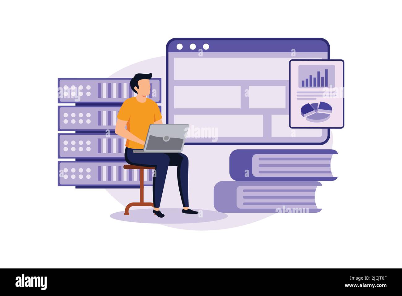 Online big data courses illustration exclusive design inspiration Stock ...