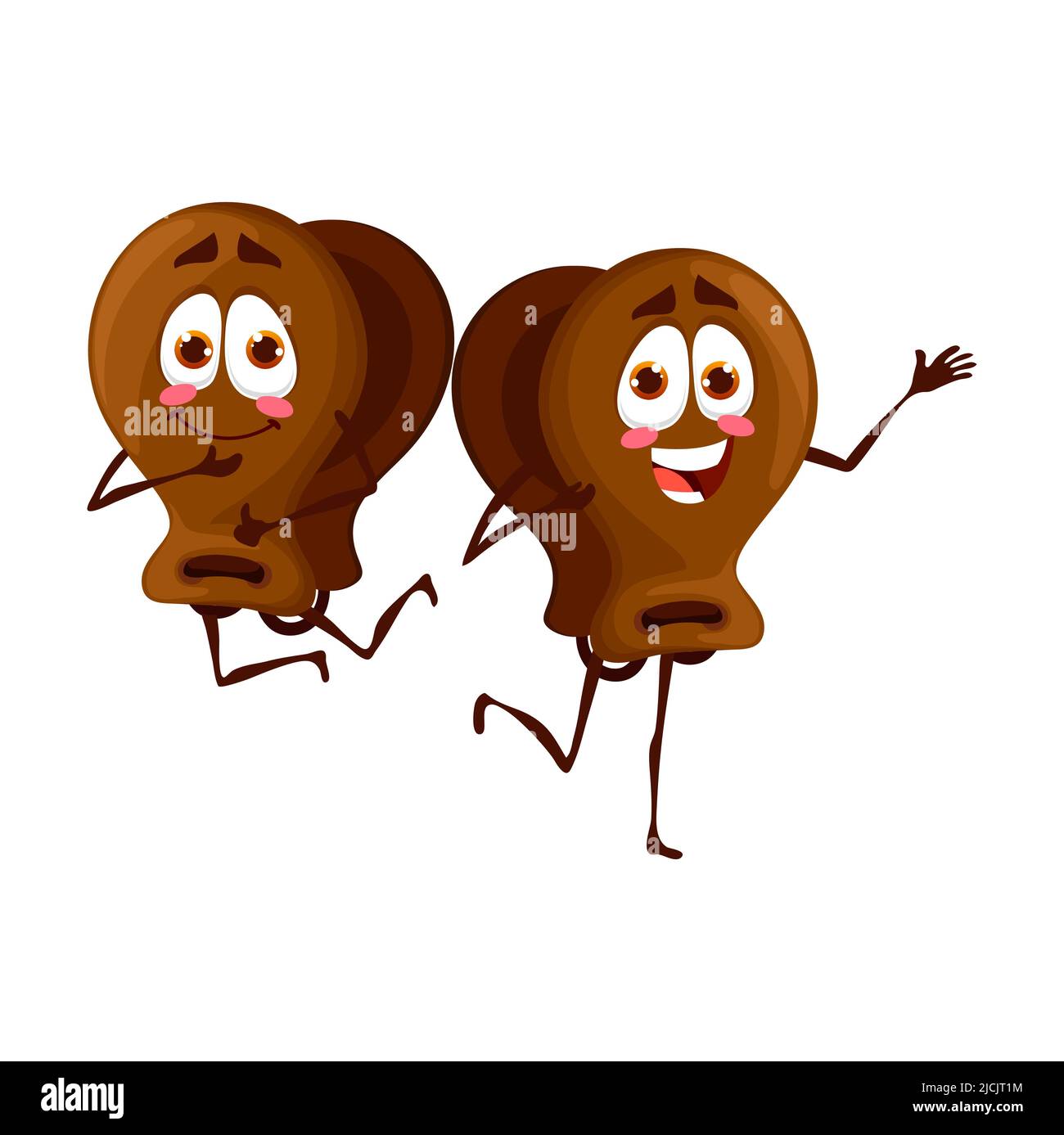 Cartoon castanets twins characters, isolated vector funny percussion ...
