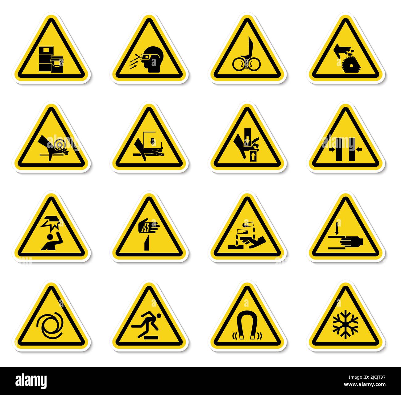 Warning Hazard Symbols labels Sign Isolate on White Background,Vector ...