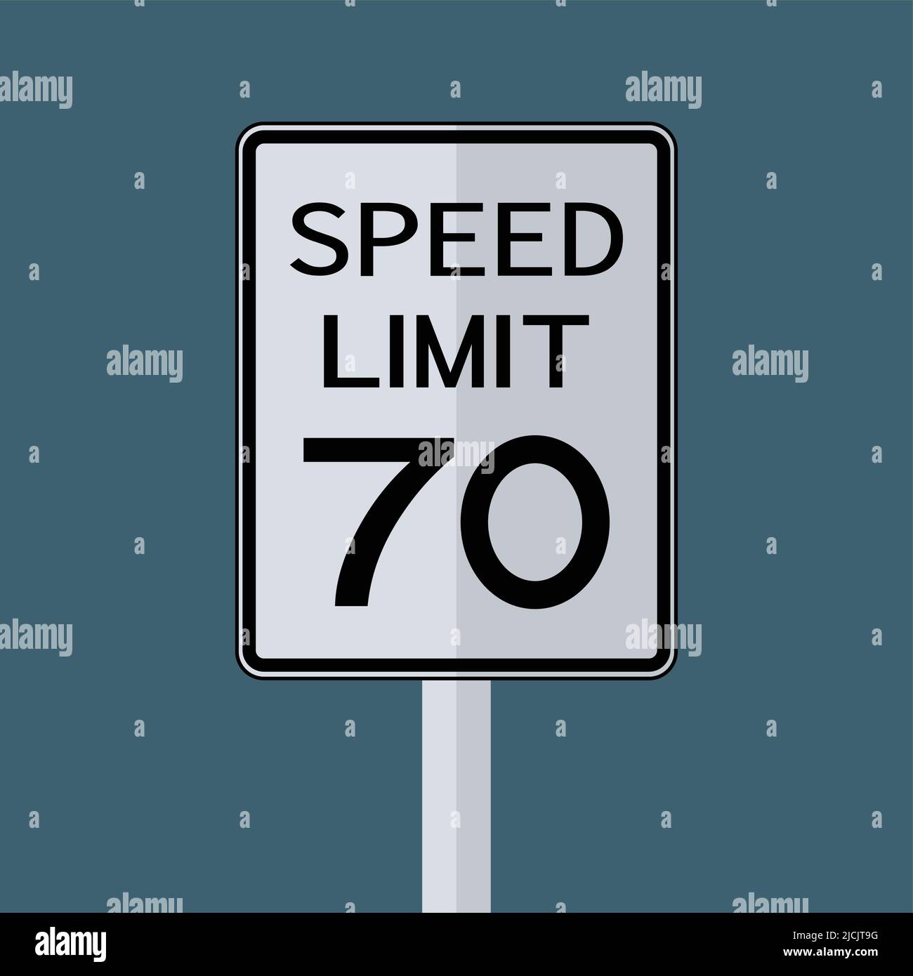 USA Road Traffic Transportation Sign: Speed Limit 70 On White ...