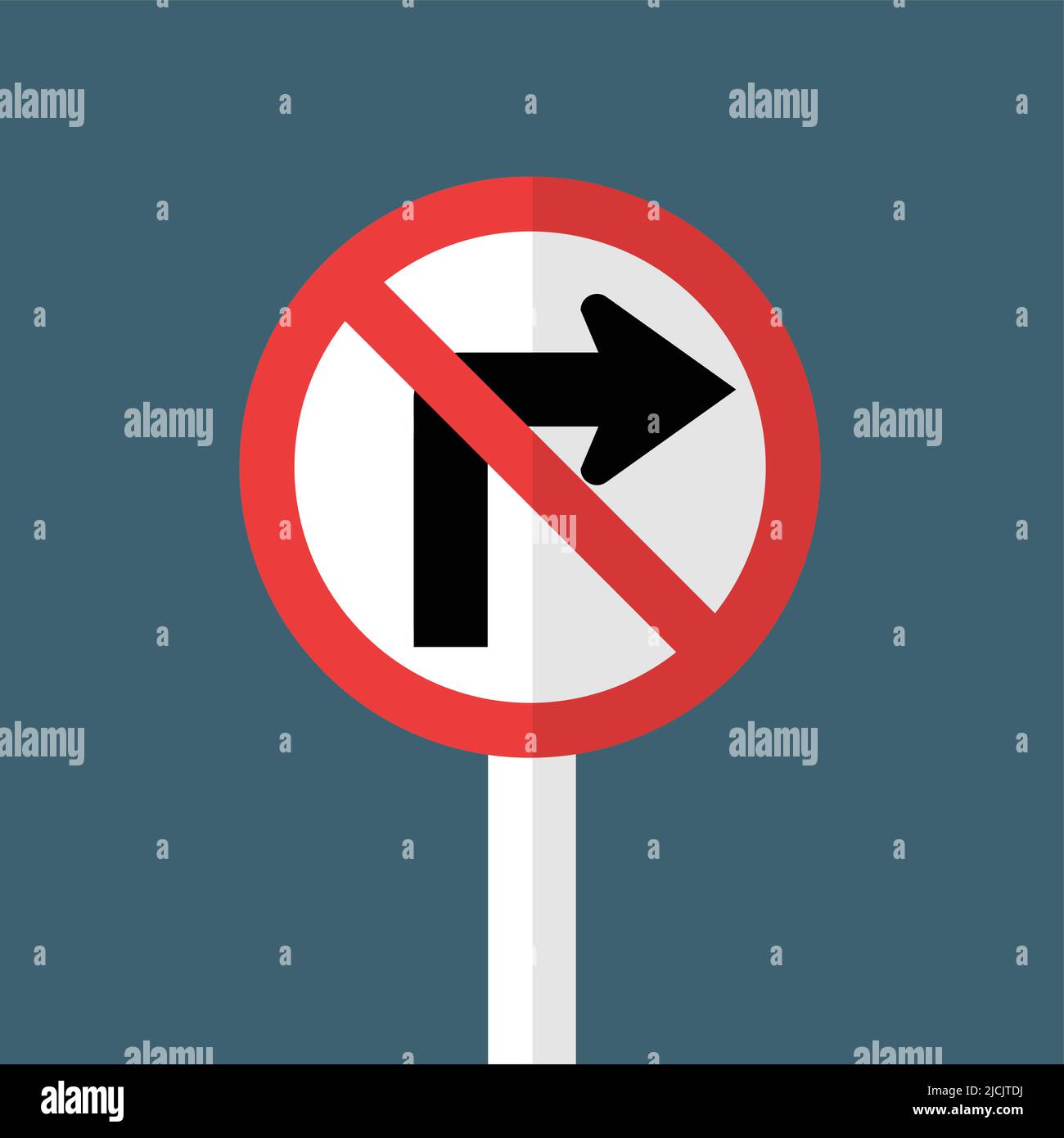 Do not turn right traffic sign,vector illustration Stock Vector Image ...