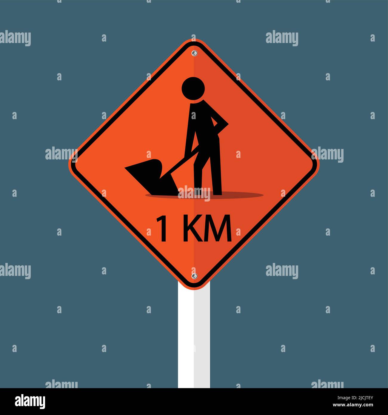 American road work ahead sign Stock Vector Images - Alamy
