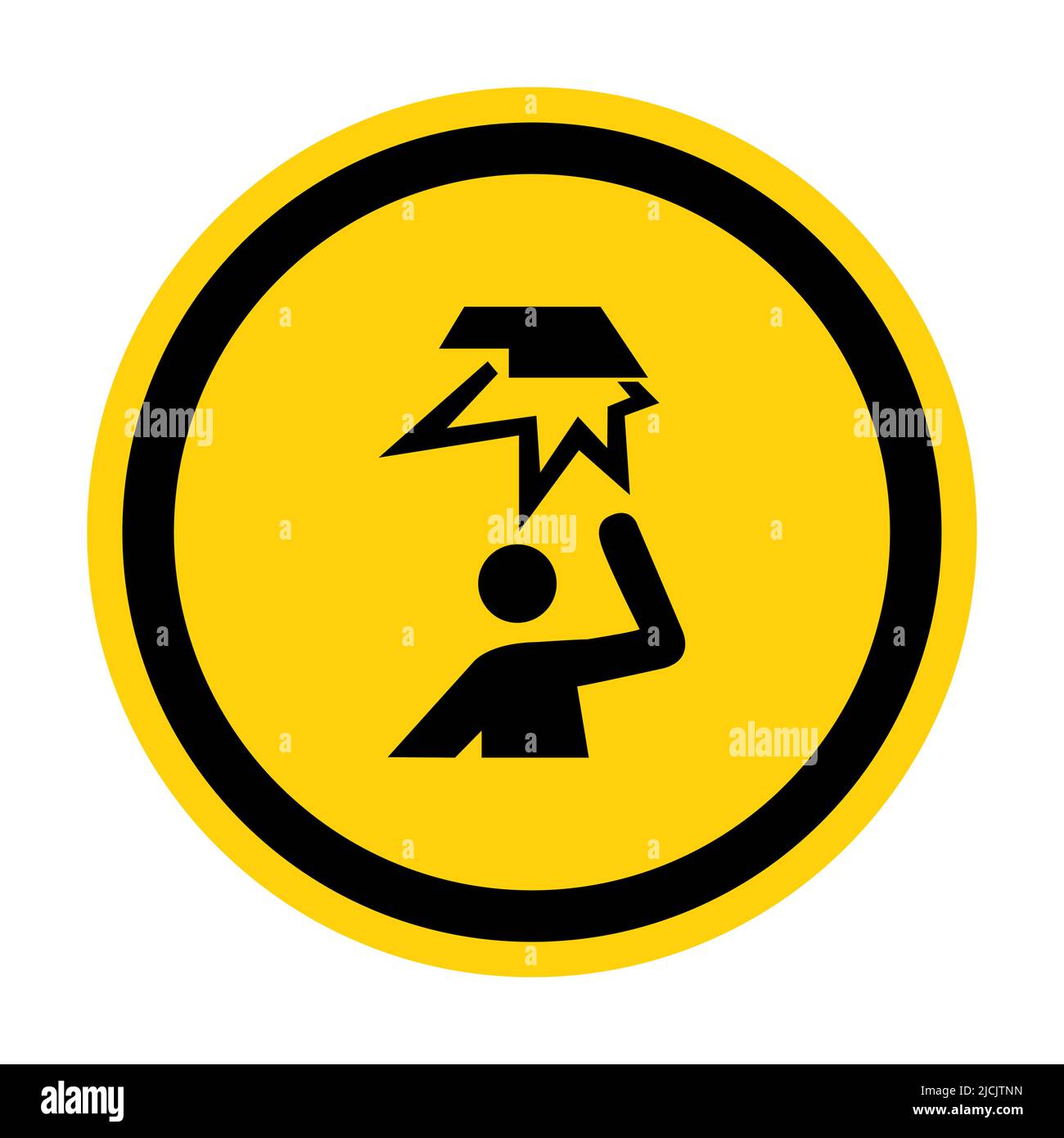Beware Overhead Obstacles Symbol Isolate On White Background,Vector ...