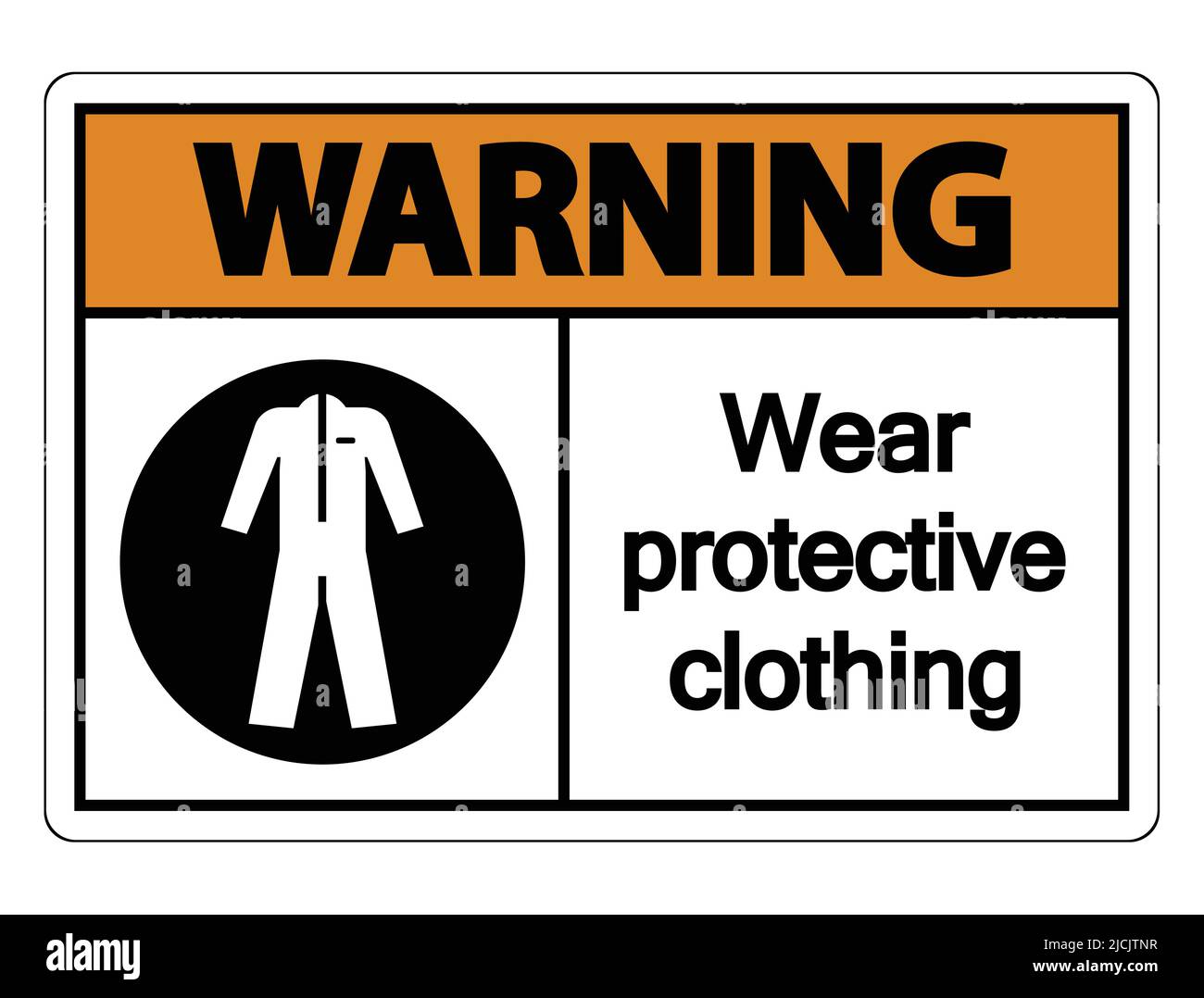 Warning Wear protective clothing sign on white background,vector ...