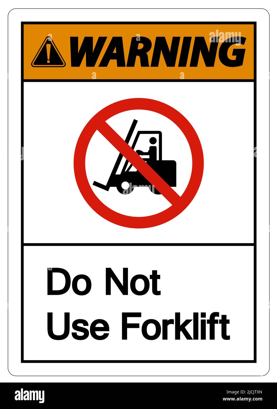Warning Do Not Use Forklift Sign On White Background Stock Vector Image ...