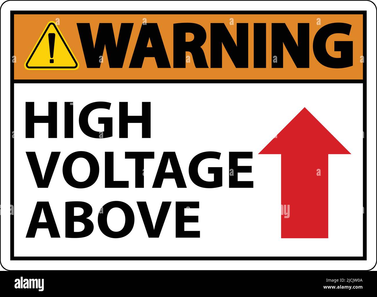 Warning High Voltage Above Sign On White Background Stock Vector Image ...