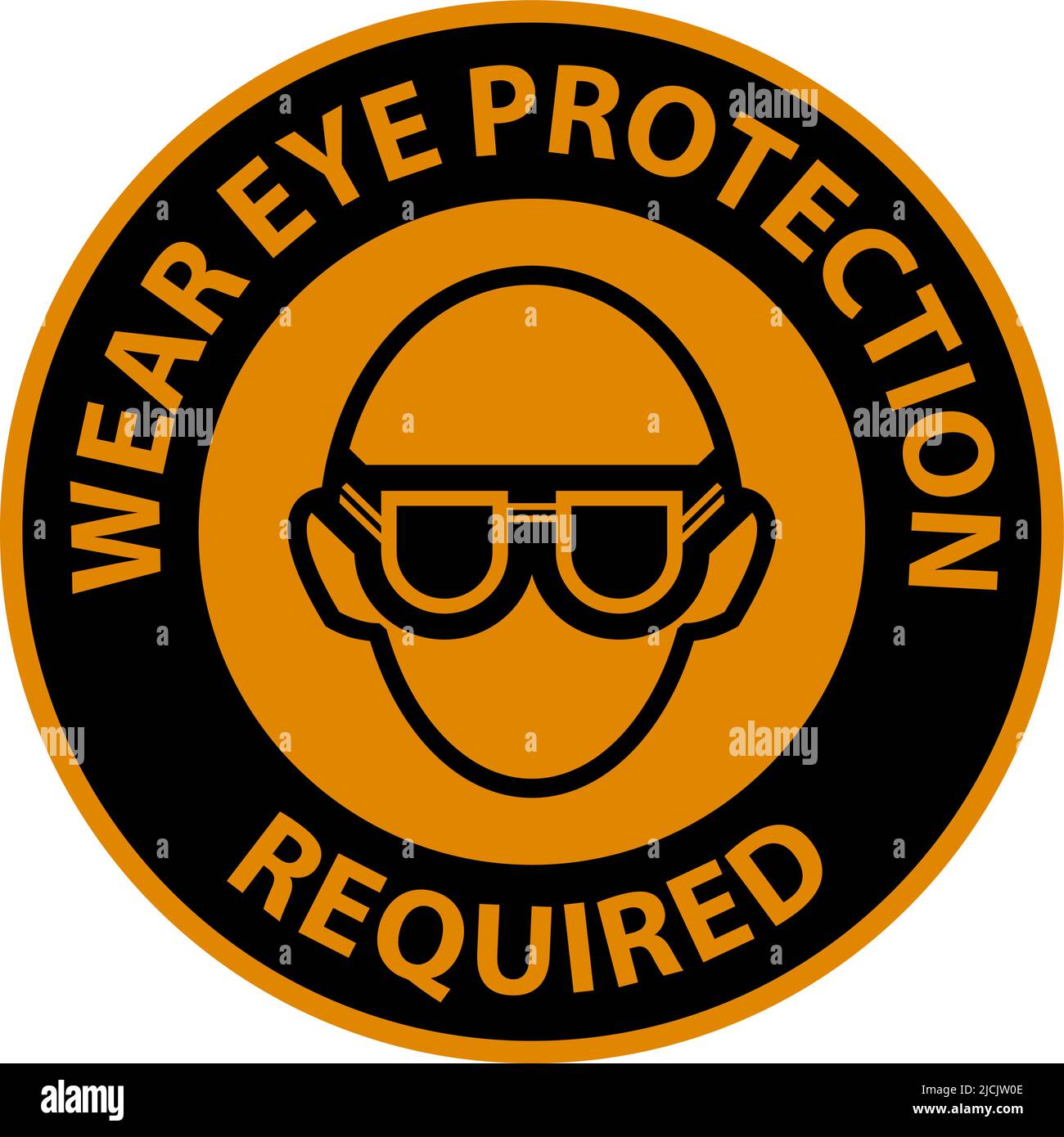 Warning Wear Eye Protection On White Background Stock Vector Image ...