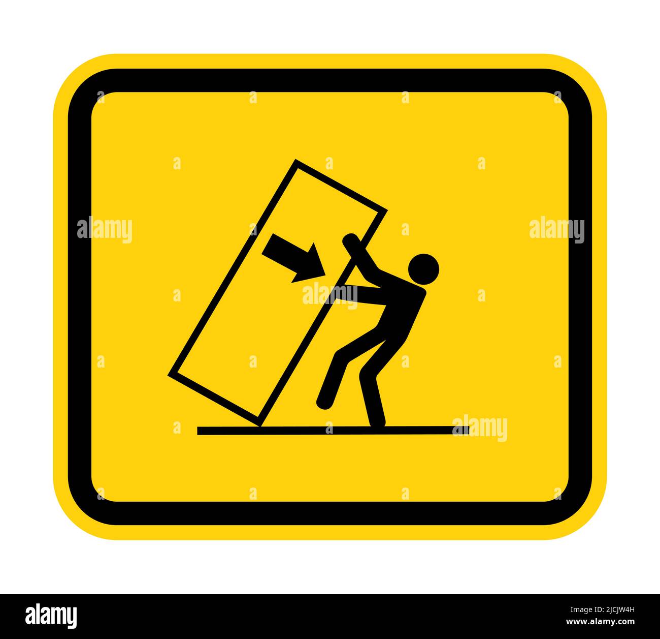 Body Crush Tip over Hazard Symbol Sign Isolate on White Background ...