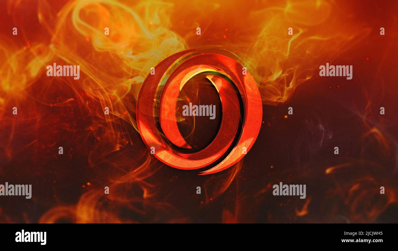 3D rendering cryptocurrency oasis coin on colorful background ...