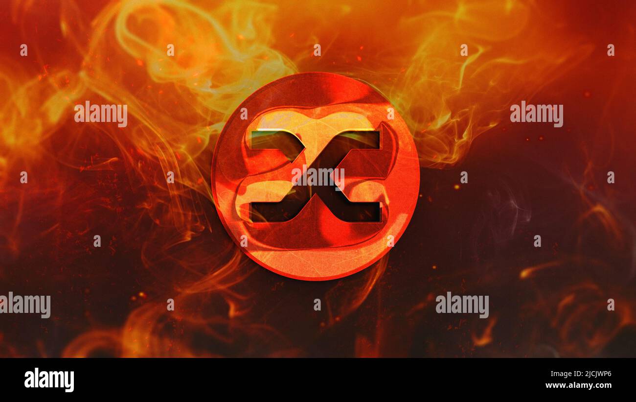 3D rendering cryptocurrency synthetix coin on colorful background ...