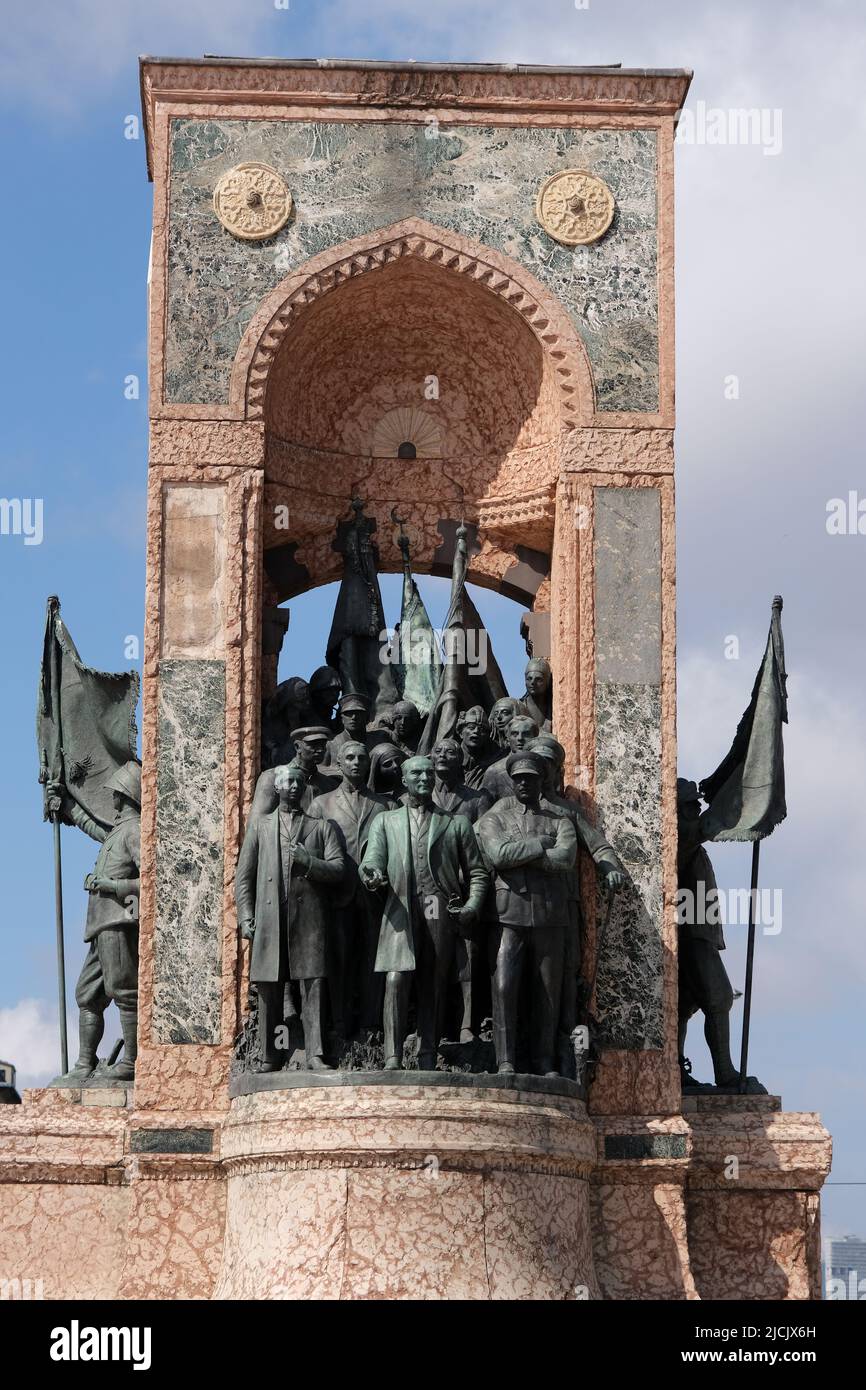 The Republic Monument in Taksim Square in Istanbul Turkey Stock Photo ...