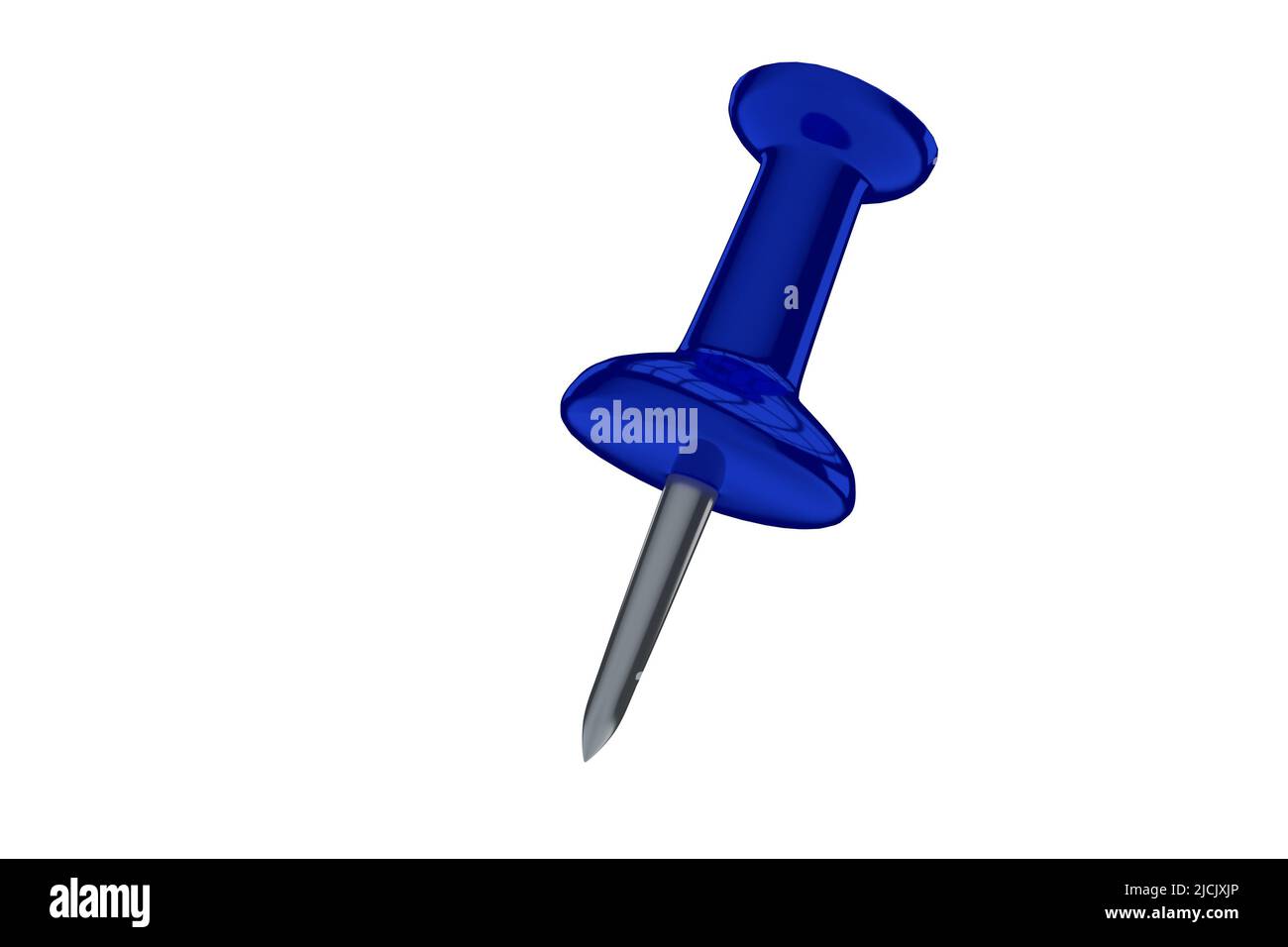 3d render illustration of blue push pin for attaching paper notes to ...